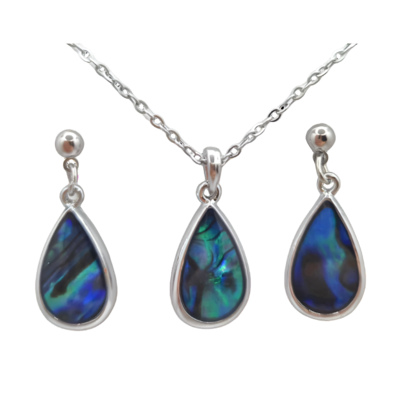 Fiordland Souvenirs Paua Pendant Sets | Elegant NZ Paua Shell Jewellery